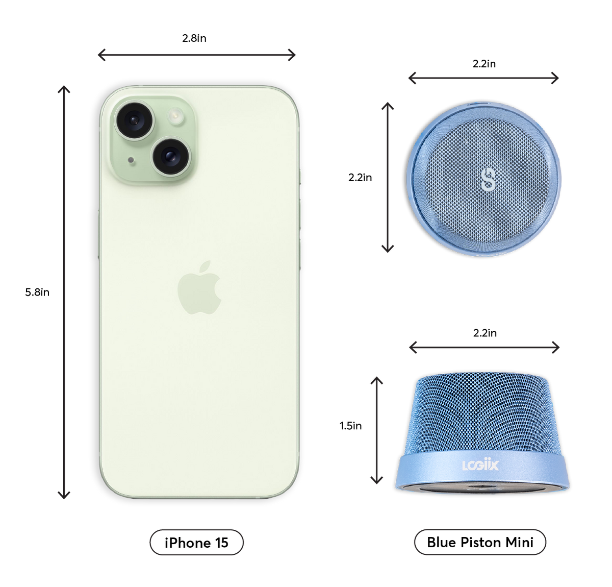 LOGiiX Blue Piston MINI Ultra Portable Compact Bluetooth Speaker